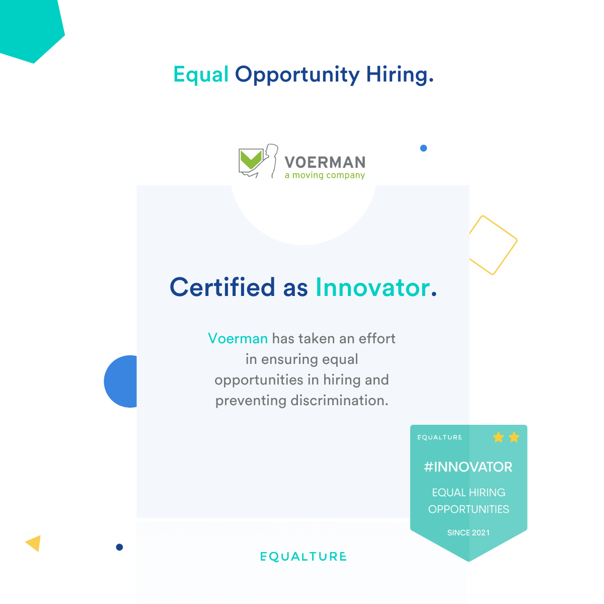 Voerman just became a Certified Innovator in equal opportunities in ...